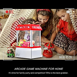 VISATOR Claw Machine for Kids Toy Mini Claw Machine Candy Grabber Prize Dispenser Vending Machine Arcade Game Machines for Home Party Christmas Birthday Gifts Cool Girl Toys