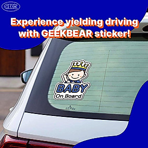 GEEKBEAR Baby on Board Car Sticker - Character Design, Reflective, Weather-Resistant (05. Prince)