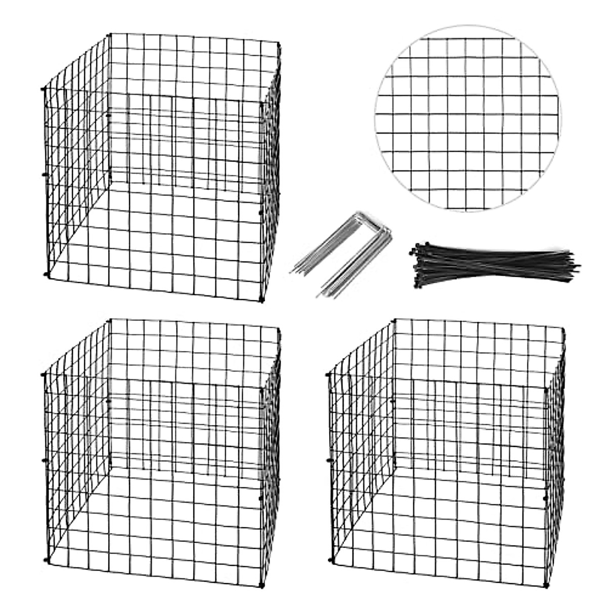 DOSTATNI 12 Sheet Small Wire Plant Protectors with Nylon tie Plant Protector 12” Garden Wire Plant Mesh U-Shaped Garden Stakes for Plants, Vegetables and Shrubs (12)