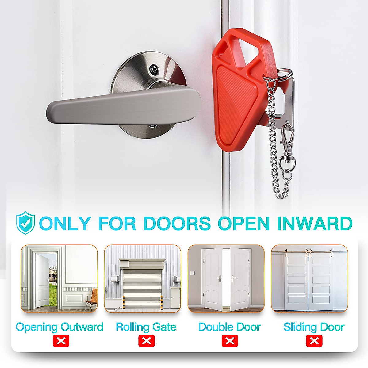 Portable Door Lock Travel Hotel Safety: Hotel Door Locks for Travelers, Home Apartment Security Locker from Inside Room Bedroom Women Travel Gifts Traveler Stocking Stuffers Traveling Essentials