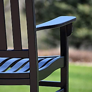World's Finest Rocker Outdoor Rocking Chair - Wood Painted Glossy Black, Cushion Available