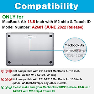 ProCase Screen Protector Compatible with MacBook Air 13.6 Inch 2022 Released Model A2681, Tempered Glass Film Guard for MacBook Air 13.6 2022 A2681 with M2 Chip & Touch ID