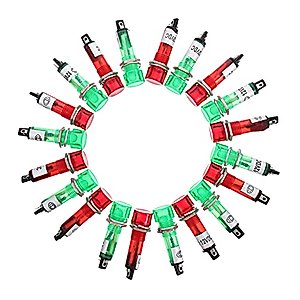 TEHAUX 20 Pcs Signal Light LED Panel Mini Light Truck Indicator Light Green Indicator Light Panel Mount Signal Flash Signal Light Power Signal Lamp Dc12v Car Warning Light Plastic