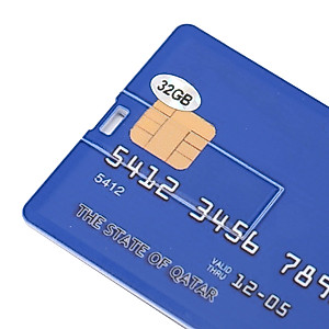 Zyyini Card U Disk, Simple Unique USB Flash Drive 32GB Computer External Student Office Creative Portable Storage Card Shape U Disc,for Computer Laptop Desktop