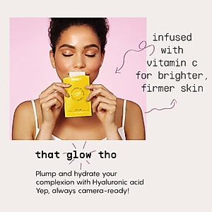 Glow Line Facial Cleansing Wipes - Moisturizing Travel Wet Wipes, Moist Towelettes Individually Wrapped w/Lavender Rose Scent - Organic Wipes & Face Wash Cloth w/Vitamin C & Hyaluronic Acid - 15 ct