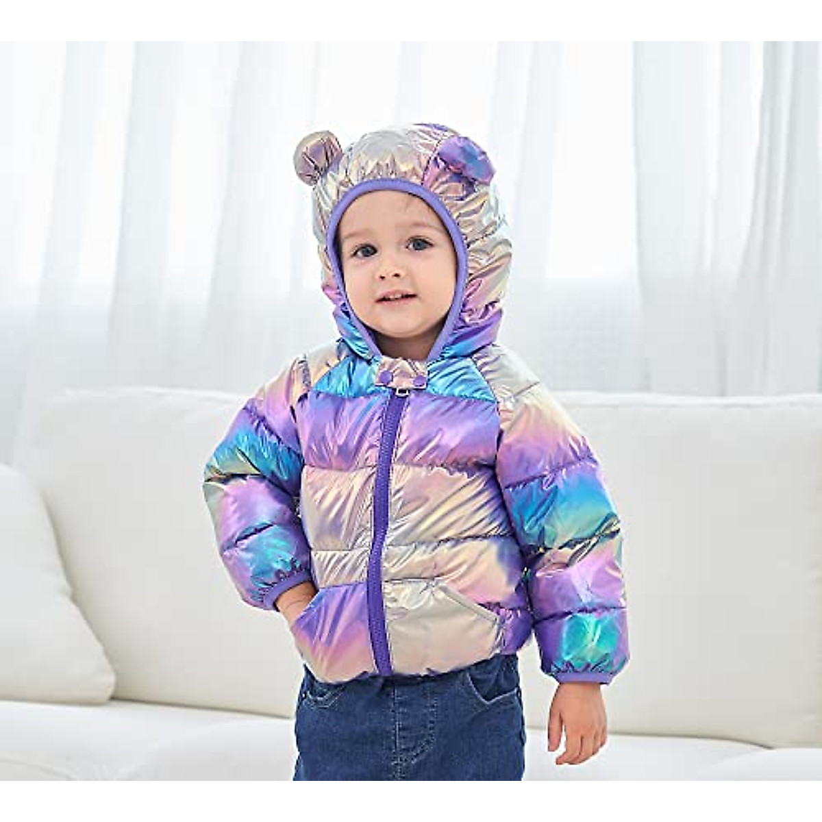 UNICOMIDEA Baby Girl Clothes 12-18 Months Cute Baby Winter Coat Long Sleeves Infant Zipper Jackets Size 18M Puffer Outerwear Coats Fashion Baby 1st Holiday Jacket