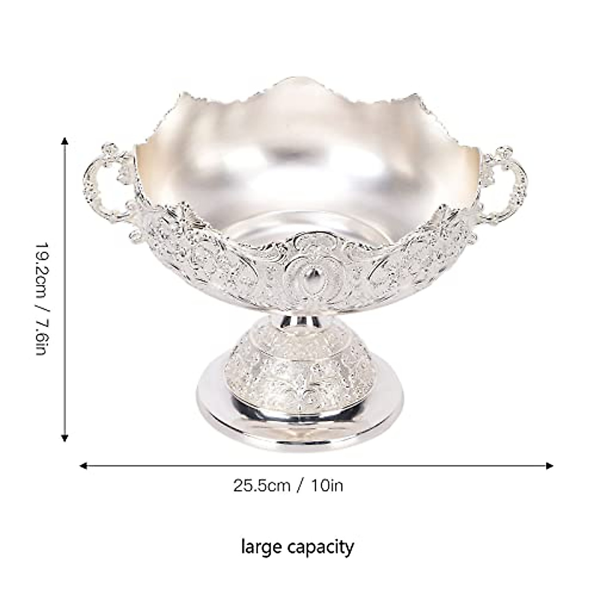 TOTITOM European Fruit Plate Tray Trinket Dish Snack Tray Zinc Alloy Bowl Ornaments with Retro Design for Candy Storage Food Serving Tray Apply to Kitchen/Dining Room/Outdoors Party