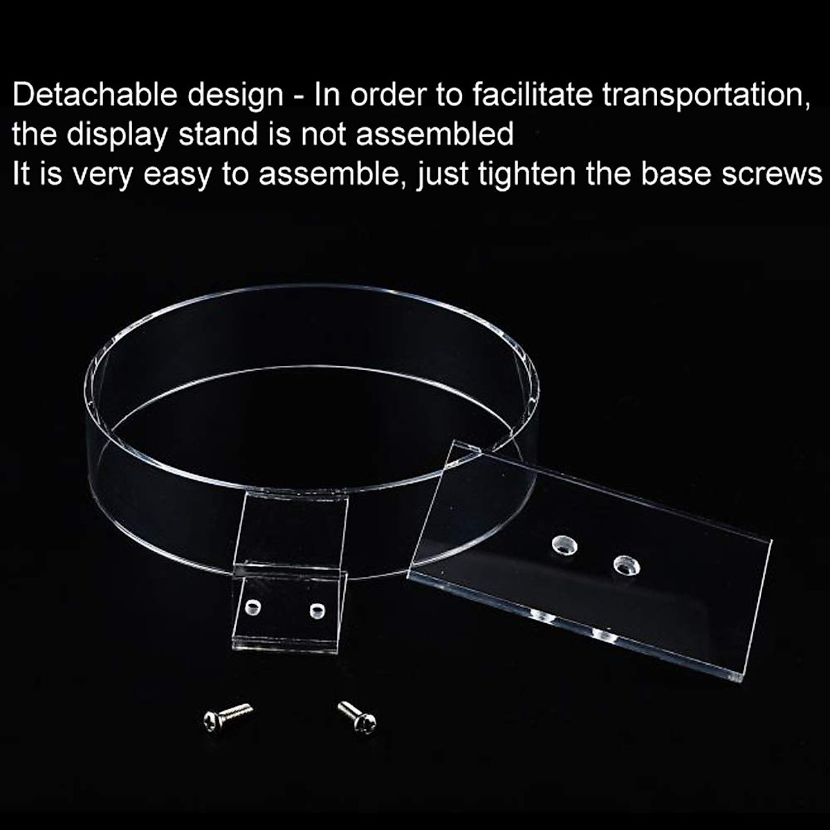 lasenersm 2 Pieces Clear Acrylic Headband Display Stand Single Headband Holder Hairband Display Stand Hair Hoop Holder Acrylic Headband Organizer, Transparent