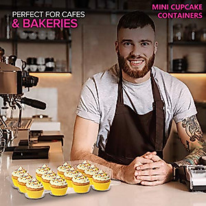 Stock Your Home Mini Disposable Plastic Cupcake Containers (20 Pack) 12 - Count Tray Compartment, Small or Mini Cupcakes Box/Holder/Carrier with Clear Connected Dome Lid, BPA Free