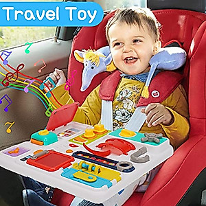 Kitchen Busy Board for Toddlers 1-3 Travel Toys Light Up Musical Baby Toys 12-18 Months Toddler Toys Age 1-2 2-4 Autism Children Sensory Montessori Fine Motor Skills Car Seat Toys for 1 Year Old
