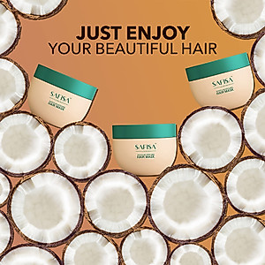 SAFISA Hair Mask for Dry Damaged Hair and Growth – Deep Conditioner for Dry Damaged Hair – Hair Care – Hair Moisturizer with Detangling Brush - 8.5 Oz