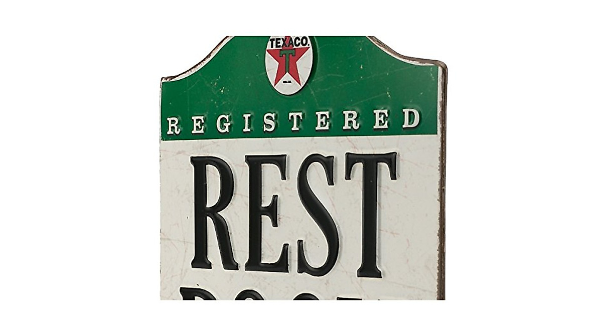 Vintage Texaco Restroom Sign - Embossed Metal Decor for Collectors