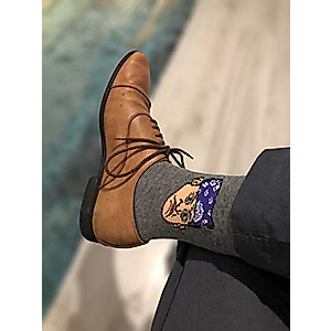 Balanced Co. Prison Mike Dress Socks Michael Scott Funny Socks Crazy Socks Casual Cotton Crew Socks (Gray)