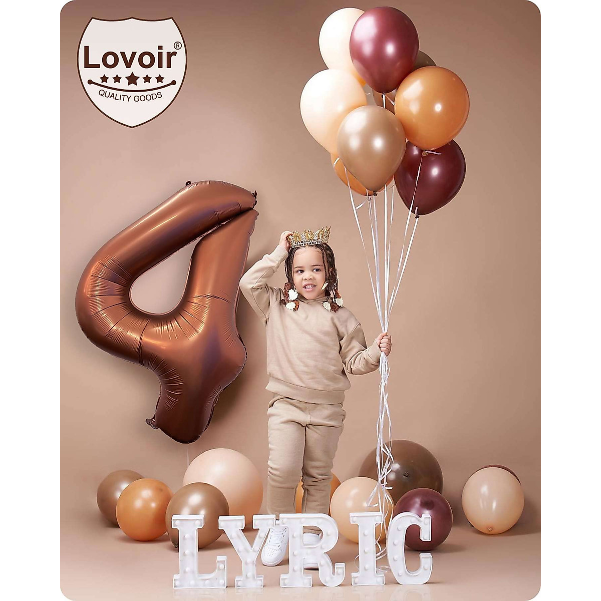 40 Inch Coffee Brown Number 1 Balloon Large Size Jumbo Digit Mylar Foil Retro Brown Helium Balloons for Birthday Party Celebration Decorations Graduation Anniversary Baby Shower Photo Shoot