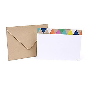 Hallmark Single-Panel Notecards (Triangle Trim, 50 Cards and Envelopes)