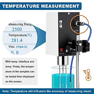 Saladulce Digital Rotational Viscometer 10-6,000,000mPa.s Viscosity Tester Meter ±1% Lab Rotary Viscometer with Data Output & Temperature Probe 110-240V (NDJ-9ST)