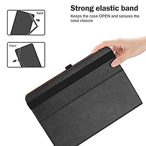 ProCase 9-10.9 inch Universal Tablet Case, PU Leather Stand Folio Universal Protective Cover for 9" 10" 10.1" 10.5" Tablet, with Elastic Adjustable Band and Pencil Holder -Black
