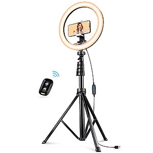 UBeesize 12.2" Ring Light with 62" Selfie Stick Tripod, LED Ring Light with Stand and Phone Holder for Recording/Makeup/YouTube/TIK Tok, Compatible with Cell Phone, Camera