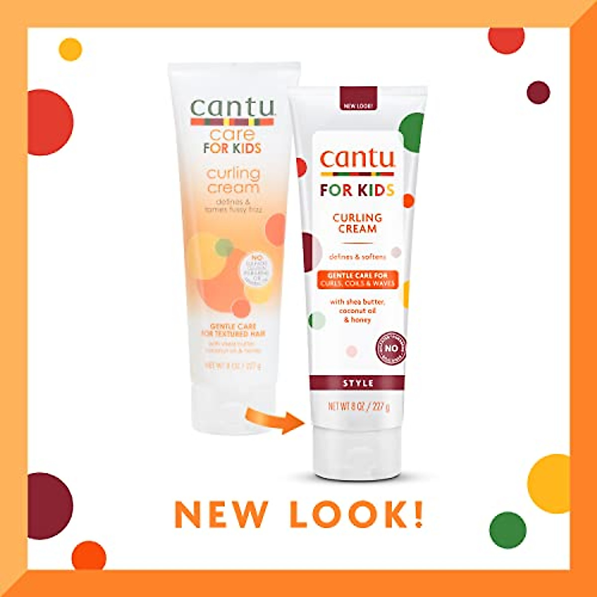 Cantu Care for Kids Paraben & Sulfate-free Curling Cream with Shea Butter, 8 oz (Pack of 3)