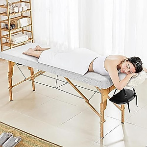 Massage Table Pad Set Premium Fleece Professional SPA Massage Bed Pad, Natural & Thickened & Extra Soft Fleece Massage Table Cover, Includes Pad and Face Rest Cover, 31” W x 72” L