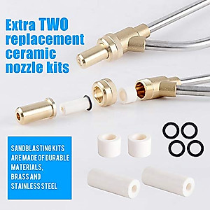 Rdutuok Pressure Washer Sandblasting Kit,Sand Blaster for Pressure Washer with Replacement Nozzle Tips,Protect Glasses,1/4 Inch Quick Disconnect 5000 PSI for Abrasive Cleaning