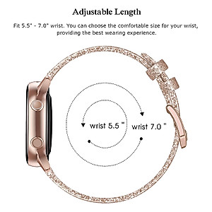 SWEES Compatible for Samsung Galaxy Watch 5 Band 40mm 44mm / Galaxy Watch 5 Pro Band 45mm / Galaxy Watch 4 Band, 20mm Slim Thin Genuine Leather Replacement Bands for Galaxy Watch 4 Classic Women Men