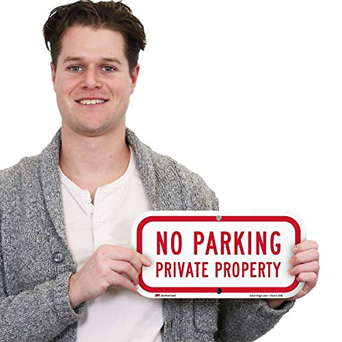 SmartSign - K-4232-EG-06x12-D5 "No Parking - Private Property" Sign | 6" x 12" 3M Engineer Grade Reflective Aluminum