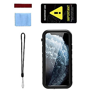 MIZUSUPI iPhone XR Waterproof Case Underwater Full Sealed IP68 Certified Waterproof Case Dustproof Snowproof Shockproof Cover with Built-in Screen Protector for iPhone XR 6.1 inch Black