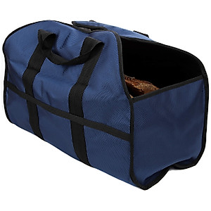 SC Lifestyle Premium Firewood Log Carrier- Wood Tote (Navy Blue)