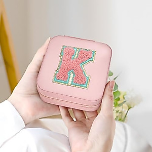 SANDJEST Stainless Steel Slider Tumbler With Handle 40oz & Jewelry Case with Initial K