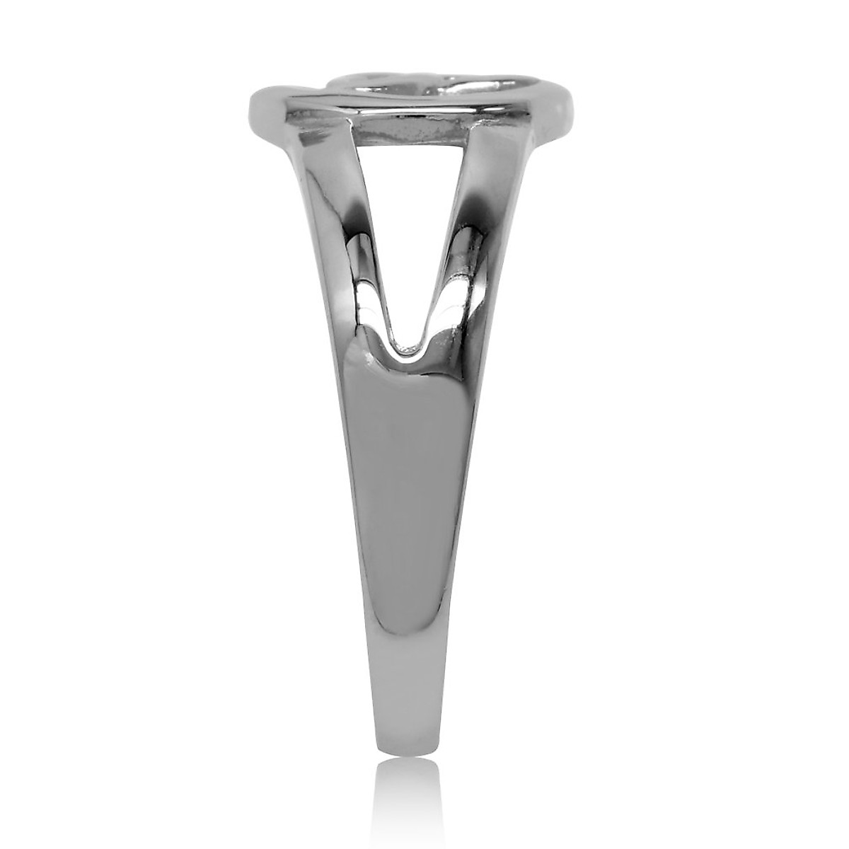 Silvershake White Gold Plated 925 Sterling Silver Celtic Triquetra Knot Ring Size 6