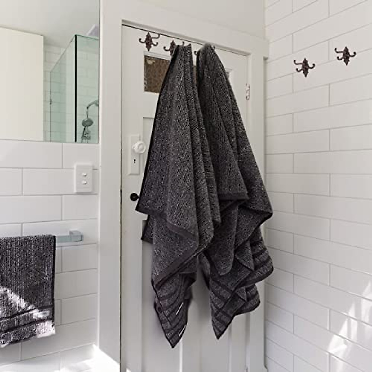 VILLCASE 2pcs Kitchen Arms Wall Art Mounted Decor Swivel Arm Towel Decorative Iron Towels Vintage Heavy Living Hook Coat Robe Bags Antique Hanger Hanging Room Coats Hats for Cast Rack Duty