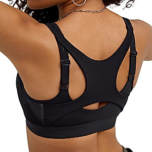 Champion womens Motion Control Zip Sports Bra, Black, 38D US