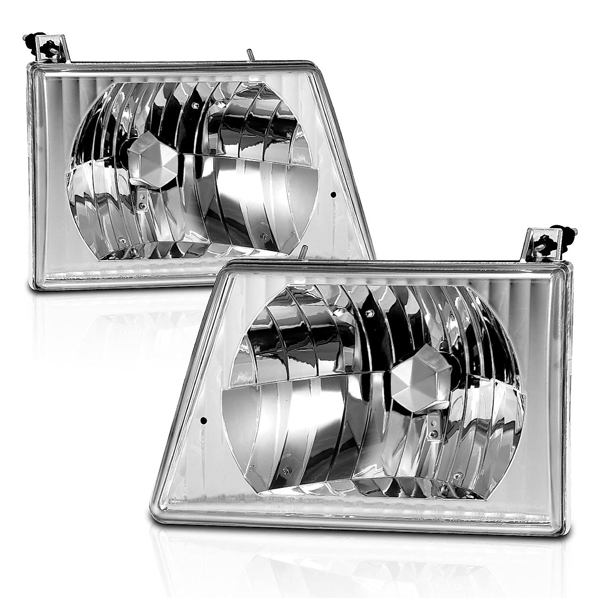 AmeriLite Van Crystal Headlights for Ford Econoline - Passenger and Driver Side