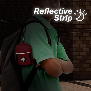 SITHON Insulated Medicine Carrying Case Bag - Small Travel Medication Organizer Emergency Medical Pouch Holds Auvi Q, Nasal Spray, Allergy Meds, Asthma Inhaler Case, Red