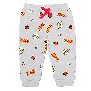 DC Comics Justice League Superman The Flash Batman Infant Baby Boys 3 Pack Jogger Pants Gray/Blue 18 Months