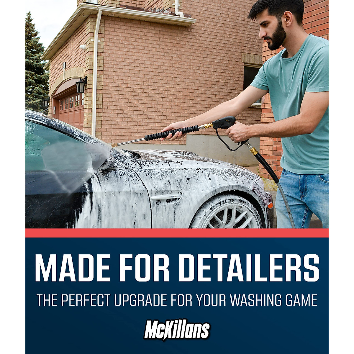 McKillans® Car Pressure Washer Extension Wand - Power Washer Wand Extension for Car Wash - Short Pressure Washer Wand Replacement - Pressure Washer Accessories & Attachments - 1/4” Quick Connect Plug