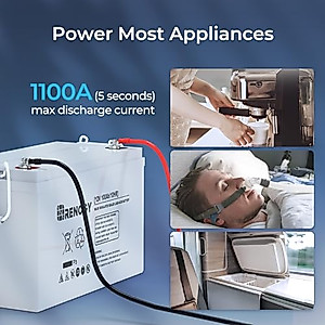 Renogy Deep Cycle AGM Battery 2-Pack 12 Volt 100Ah, 3% Self-Discharge Rate, 2000A Max Discharge Current, Safe Charge Most Home Appliances for RV, Camping, Cabin, Marine and Off-Grid System