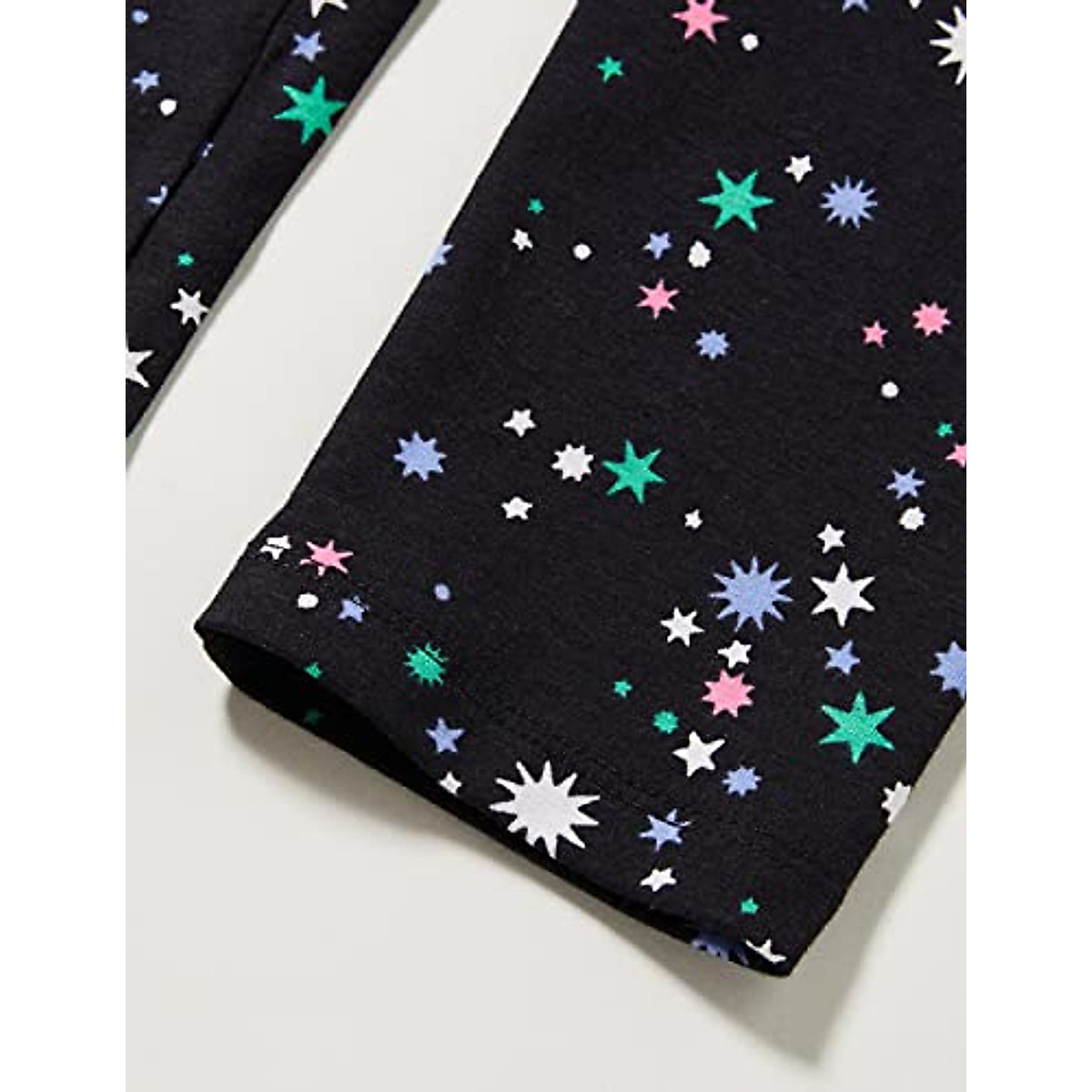 Amazon Essentials Girls' Leggings, Pack of 5, Aqua Green/Black Stars/Navy/Pink/Stripe, Medium