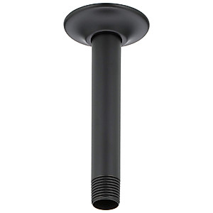 DELTA FAUCET RP61058BL Arm & Flange-6" Ceiling Mount Shower Arm, Matte Black