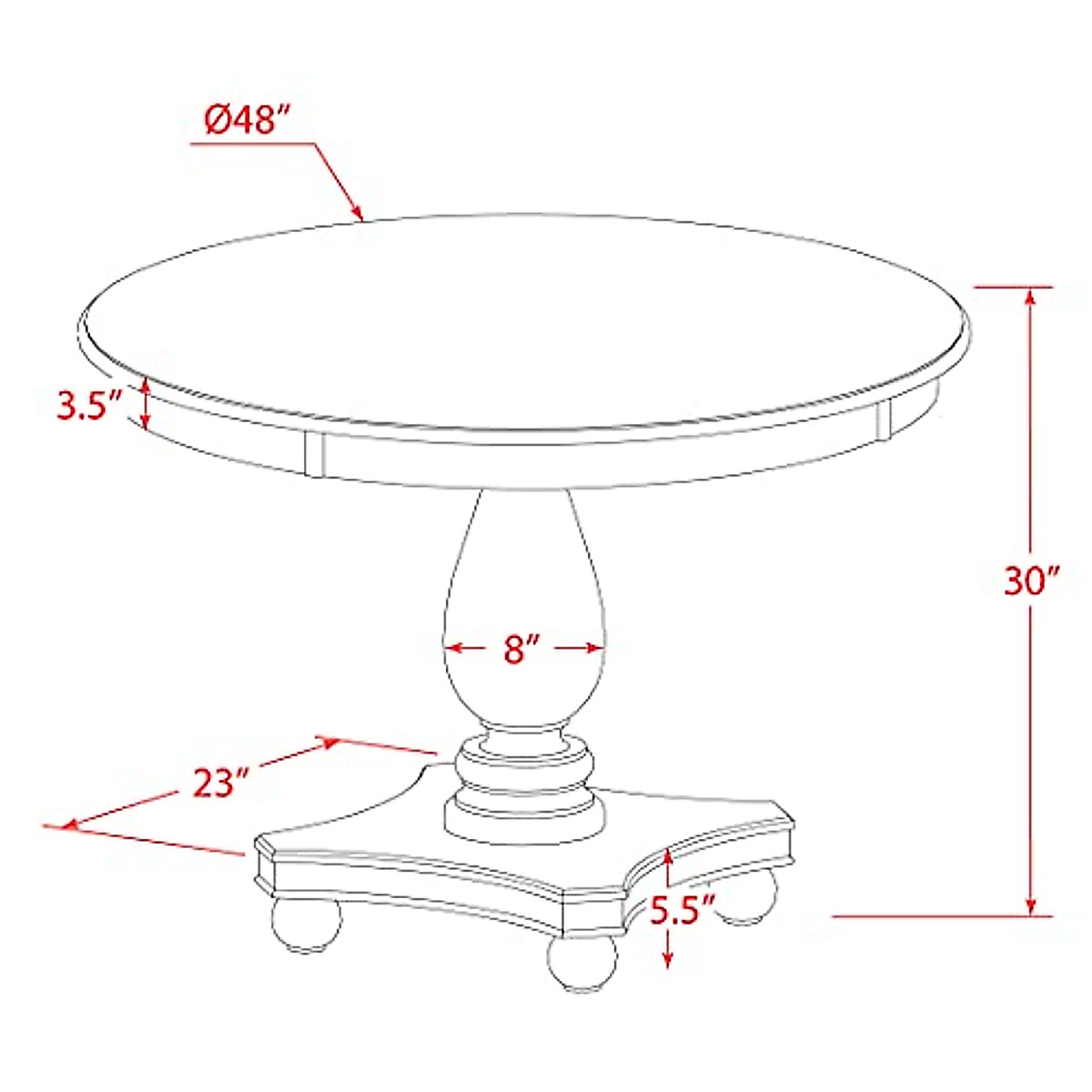East West Furniture F2FL7-716 Dining Set, Medium