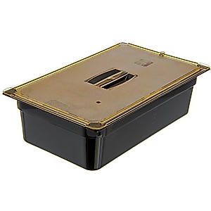 Carlisle FoodService Products 10410U13 StorPlus High Heat Universal Handled Food Pan Lid, Full Size, Amber
