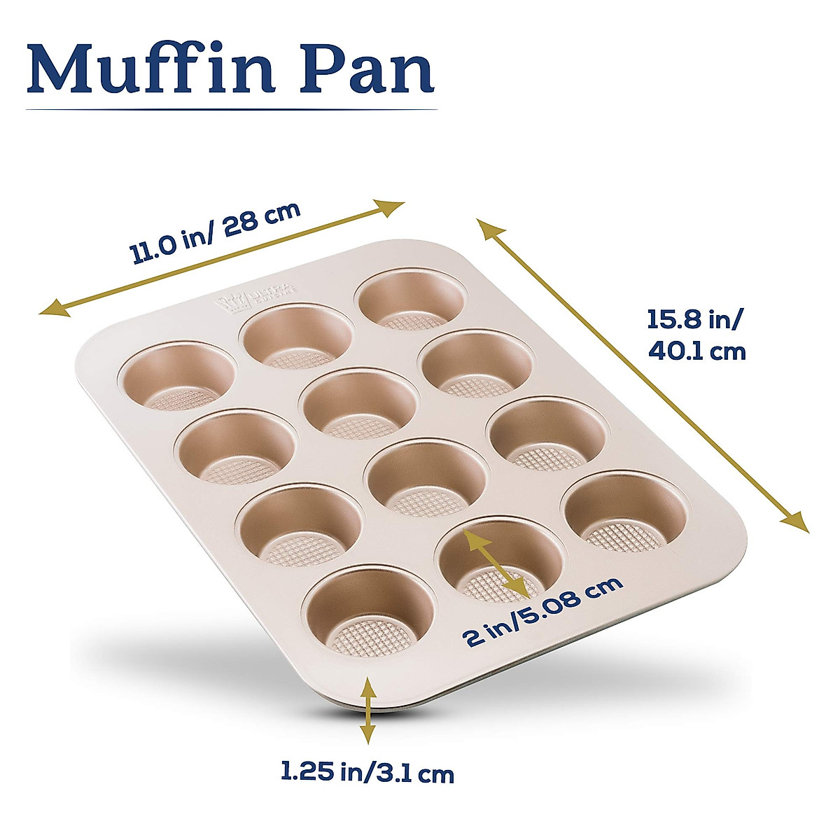 Ultra Cuisine 12-Cup Muffin Pan - Cupcake Tins 12 - Nonstick For Easy Release - Durable And Warp-Resistant - Superior Baking Performance - Muffin Pan No Rust - Aesthetic Baking Experience - Muffin Tin
