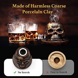 Cocktail Smoker Kit with Torch & 4 Flavors Wood Smoker Chips, iTayga Ceramics Whiskey Smoker Kit for Cocktails, Whiskey, Drinks, Bourbon - Unique Gifts for Men/Father/Husband/Friends(No Butane)