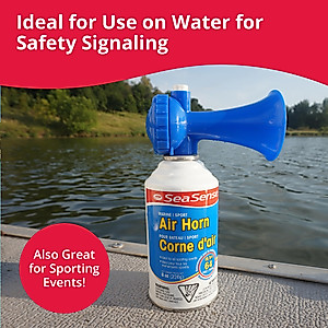 SeaSense Air Horn – Large Size (3.5 oz), 118 dB – Loud 1 Mile Range, Meets EPA & USCG Standards – Great for Boat & Marine Safety, Ideal for Sporting Events Such as Football & Soccer