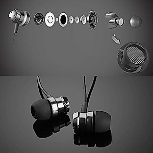 2 Packs Earbud Headphones with Remote & Microphone and Case, findTop Earphone Stereo Noise Isolating Tangle Free for iOS and Android, Fits All 3.5mm Interface Device- Black & White