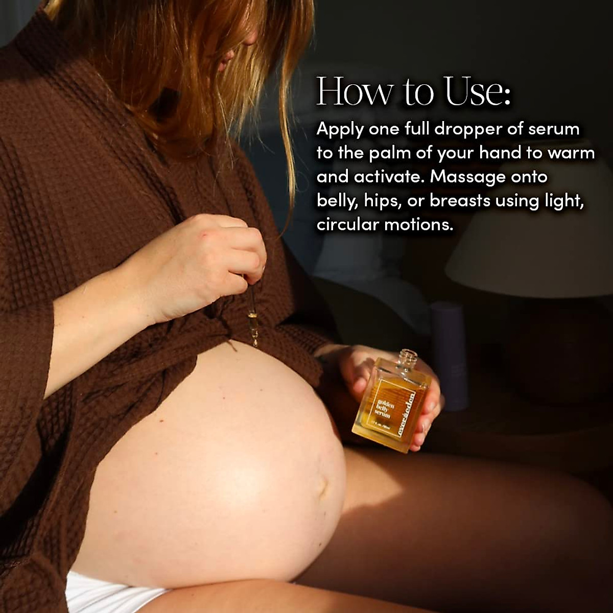 Evereden Golden Belly Serum, 1.7 fl oz. | Belly Oil for Pregnancy | Clean Women's Body care for Pregnancy and Postpartum | Natural and Plant Based Maternity Skincare | Non-Toxic Stretch Mark Oil