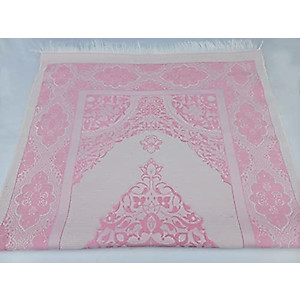 Muslim Prayer Rug | 5 in One Prayer Mat, Short Surahs Book, Tasbeeh, Scarf , Quran Case Set | Pearl Prayer Beads | Islamic Gift For Her | Islamic Gifts for Occasions | Prayer Mat| Birthday Gift|(Pink)