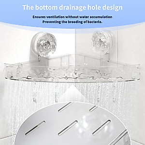 Greraes Shower Caddy Suction Cup Storage Rack Clear Acrylic Shower Shelves Glacier Water Ripples Corner Shelf For Bathroom Shower Accessories,grey B (Transparent B)