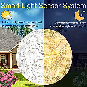Solar Lights Outdoor, 2 Pack 40 LED Cracked Glass Solar Garden Lights, Waterproof Solar Ground Lights for Yard, Patio, Walkway, Lawn, Pathway, Solar Outdoor Decorative Lights (4.7 Inch, Warm White)